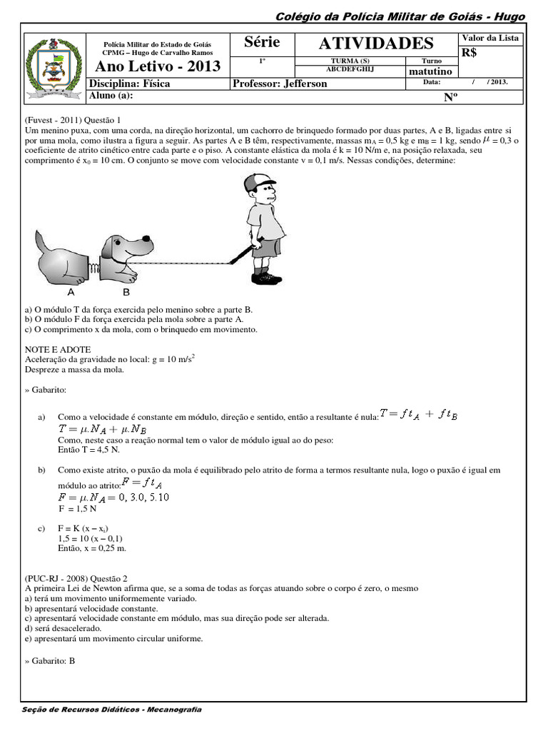 Atrito e Leis de Newton | PDF | Gravidade | Força