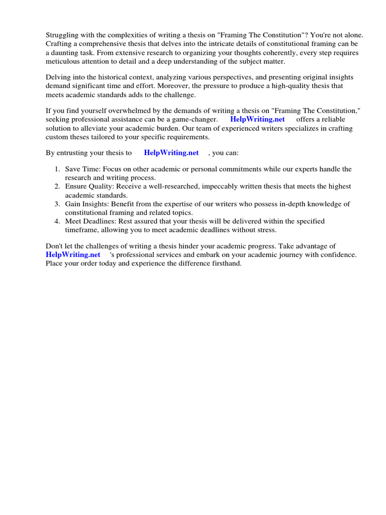 Framing The Constitution Thesis | PDF | Constitution | Constitutional ...