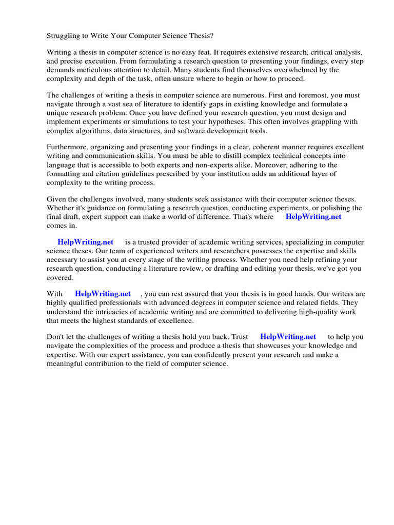 Sample Thesis Computer Science | PDF | Thesis | Science