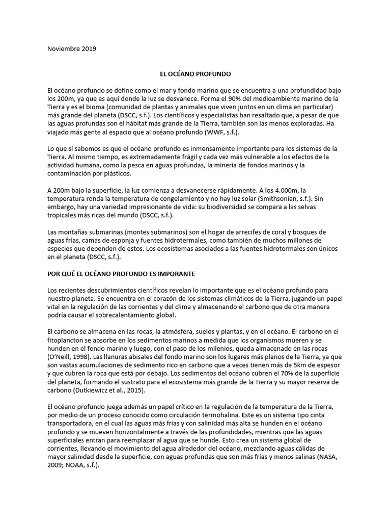 Importancia y Amenazas del Océano Profundo | PDF | Pesquería | Mar