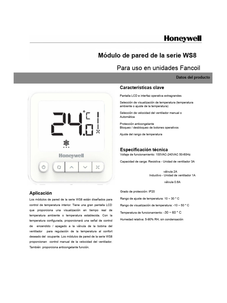 Termostato WS8 Manual ESPAÑOL | PDF | Calor | Equipo