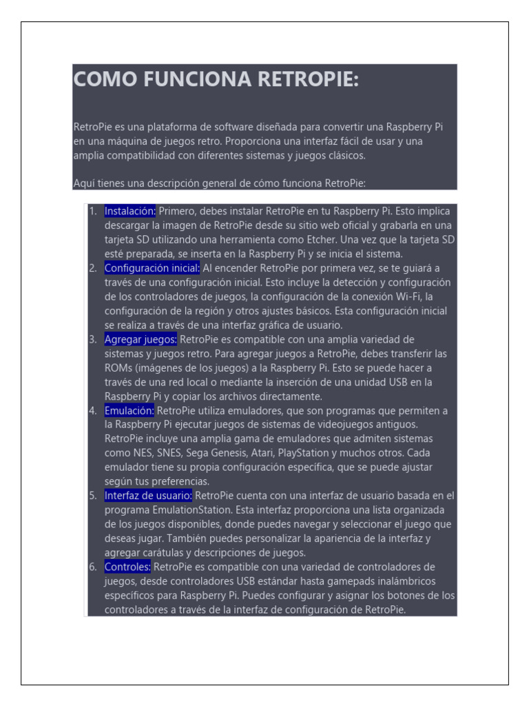 Como Funciona Retropie | PDF | Raspberry Pi | Interfaces gráficas de ...