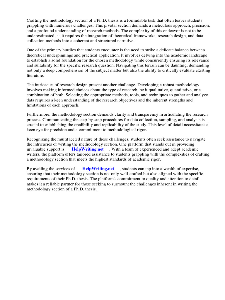 How To Write The Methodology Section of A PHD Thesis | PDF ...