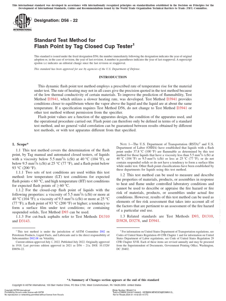 Astm D56 | PDF | Viscosity | Physical Chemistry