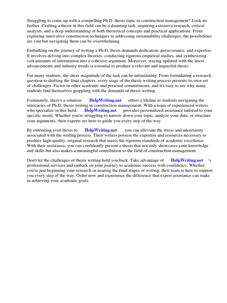 Phd Thesis Topics in Construction Management | PDF | Building ...
