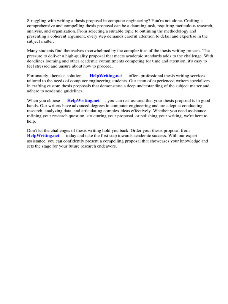 Thesis Proposal Sample Computer Engineering | PDF | Thesis | Engineering