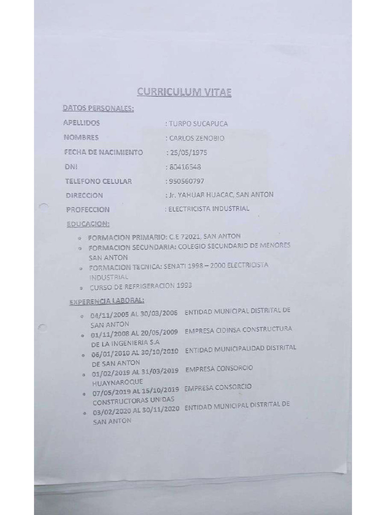 Completo - Curriculum Vitae - Carlos Zenobio | PDF