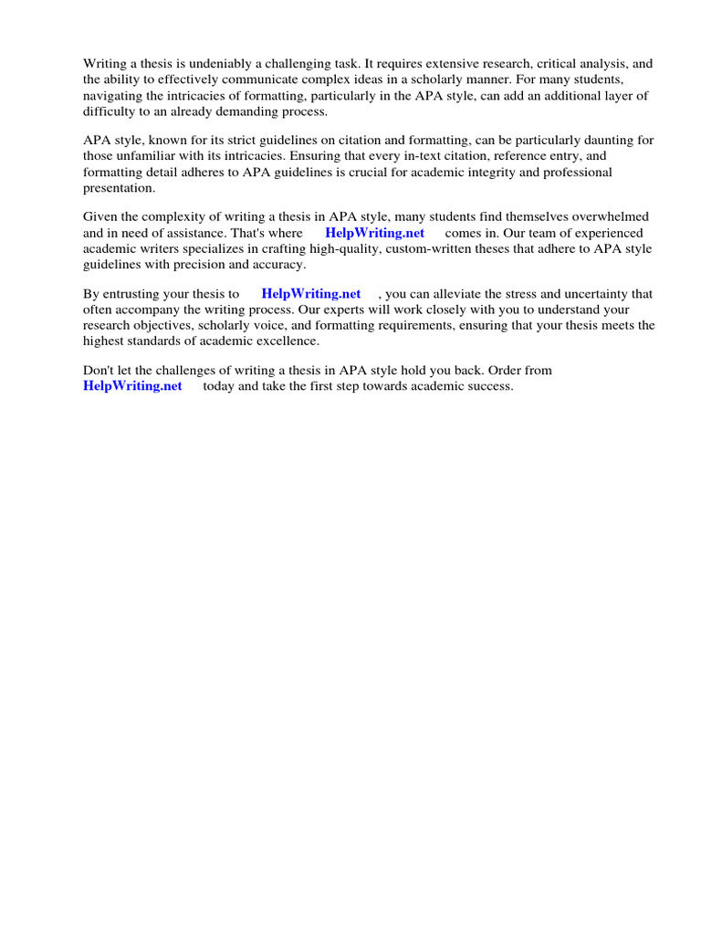 Thesis Reference Apa Style | Download Free PDF | Apa Style | Thesis