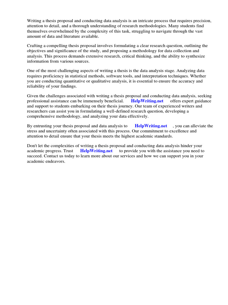 Thesis Writing & Data Analysis Help | PDF | Thesis | Methodology