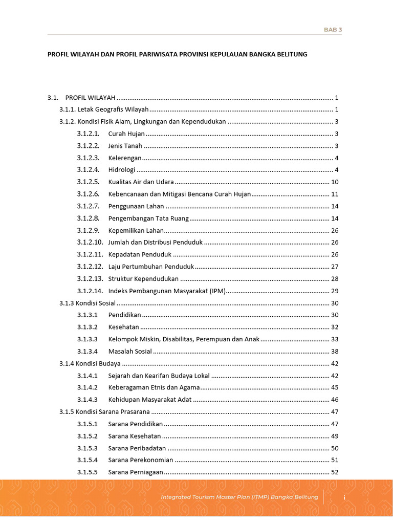 Bab 3 Kompilasi Profil Wilayah Dan Profil Pariwisata - Lap Antara | PDF