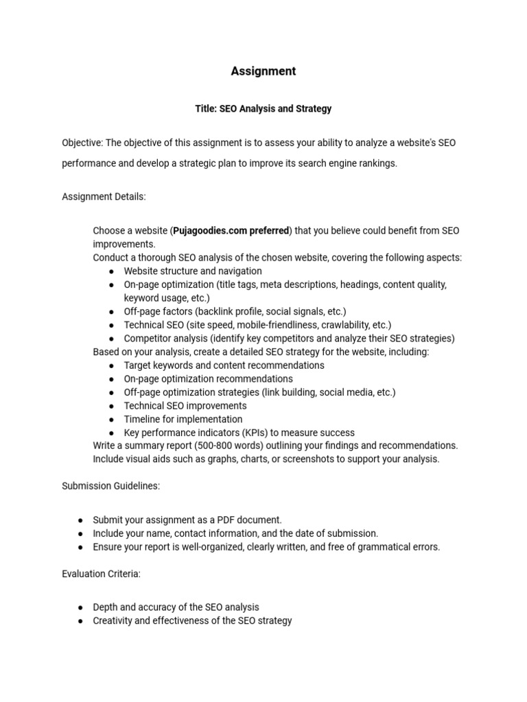 SEO Internship Assignment-1 - Internshala | PDF | Business