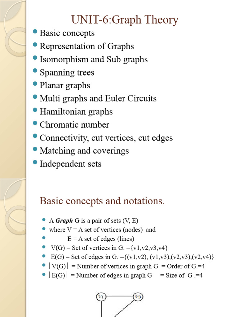 UNIT-6 DM | PDF | Vertex (Graph Theory) | Mathematical Concepts