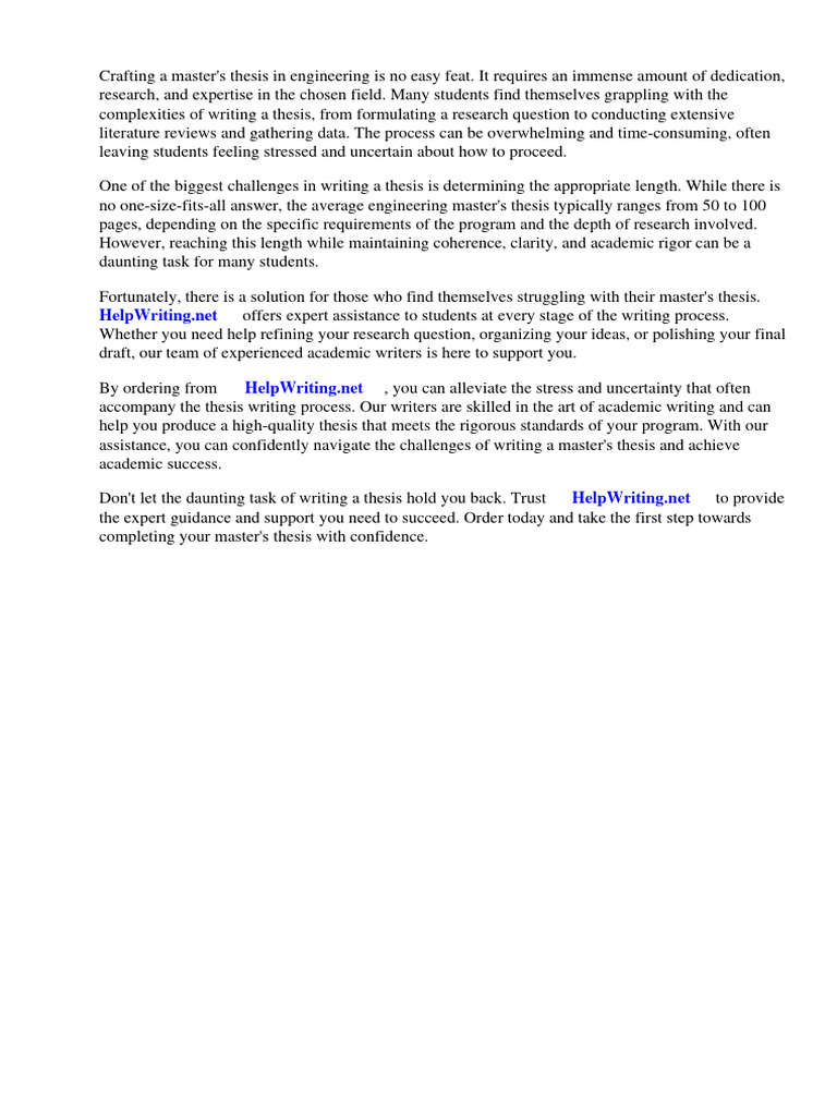 Average Engineering Masters Thesis Length | PDF | Thesis | Engineering