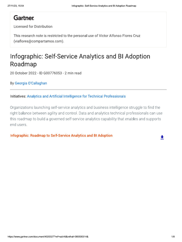 Infographic Self-Service Analytics and BI Adoption Roadmap | PDF