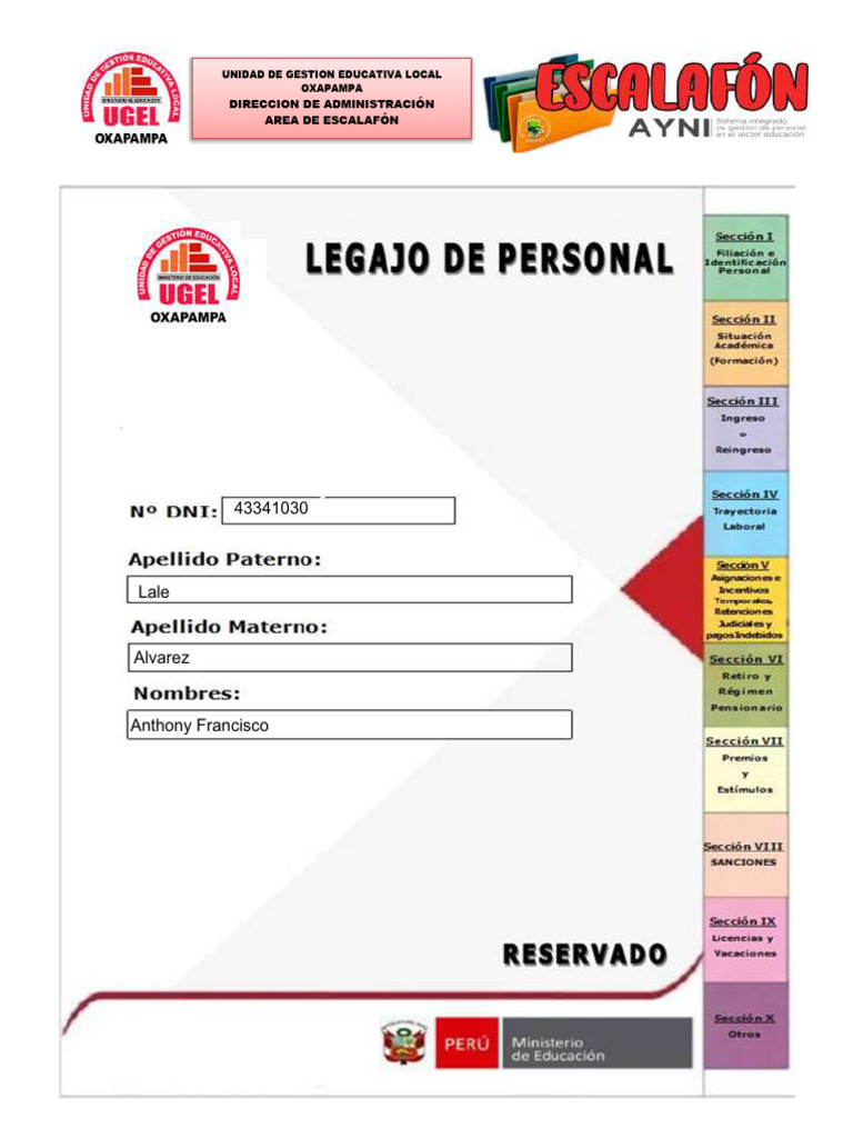 Estructura Organizacion Legajo Personal | PDF | Pensión