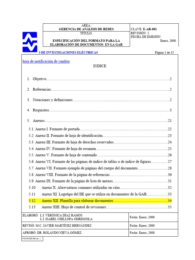 Especificación Del Formato para La Elaboracion de Documentos | PDF ...