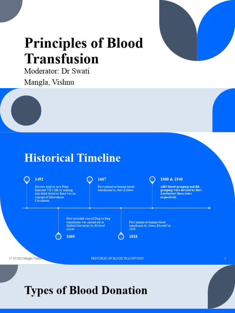 Principles of Blood Transfusion SA VM | PDF | Platelet | Blood Transfusion