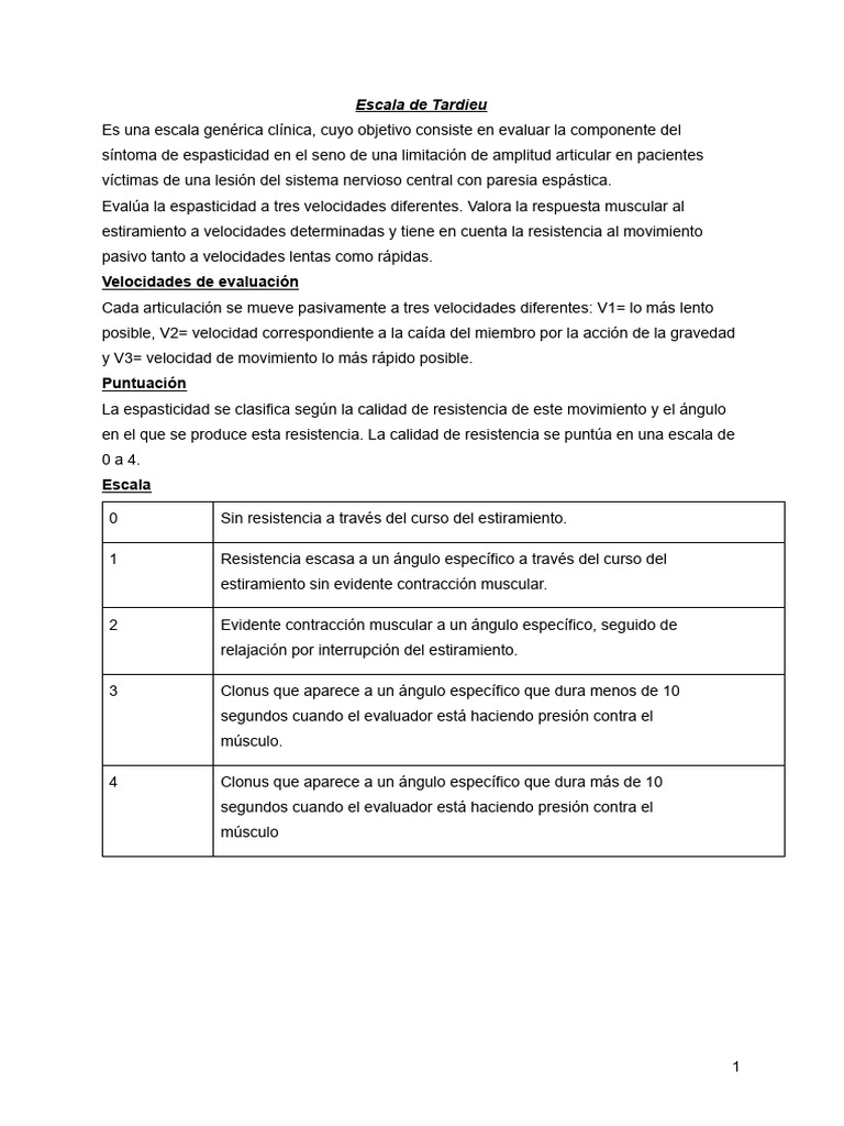 Escala de Tardieu | PDF