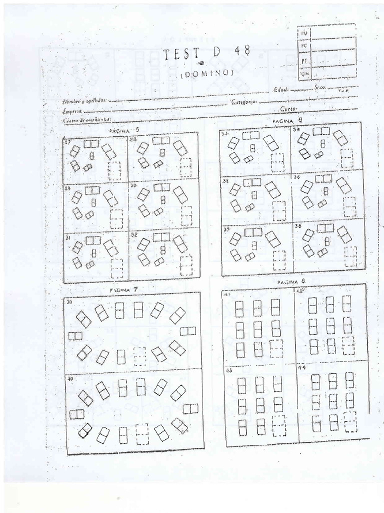 Hoja de TEST D 48 (Dominó) | PDF