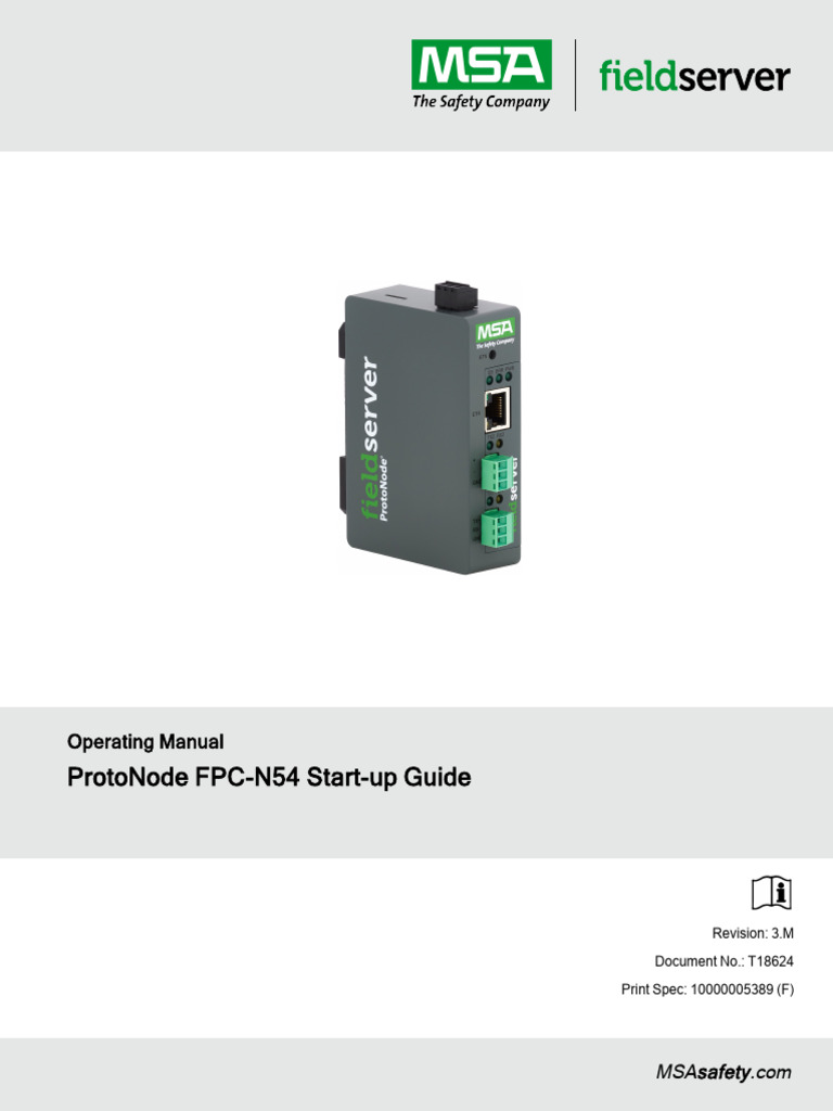 ProtoNode FPC-N54 Start-Up Guide | PDF