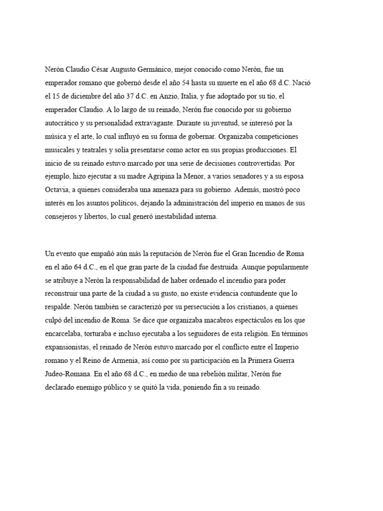 Nerón Claudio César Augusto Germánico | PDF | Nerón | Claudio