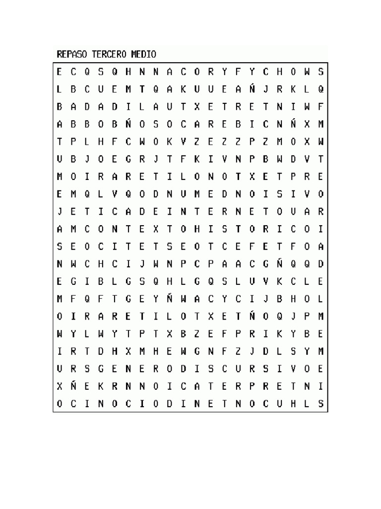 Sopa de Letras Repaso | PDF