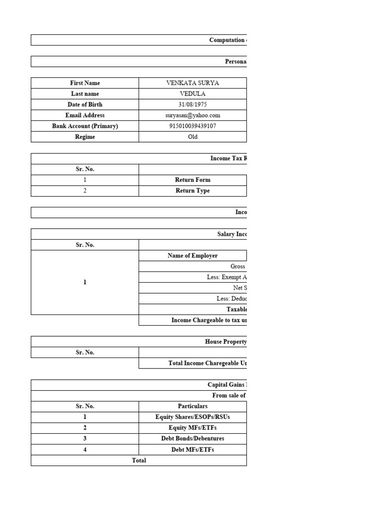 ITR-3 Computation of Tax | PDF