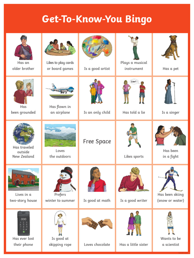 Get-To-Know-You Bingo Activity | PDF
