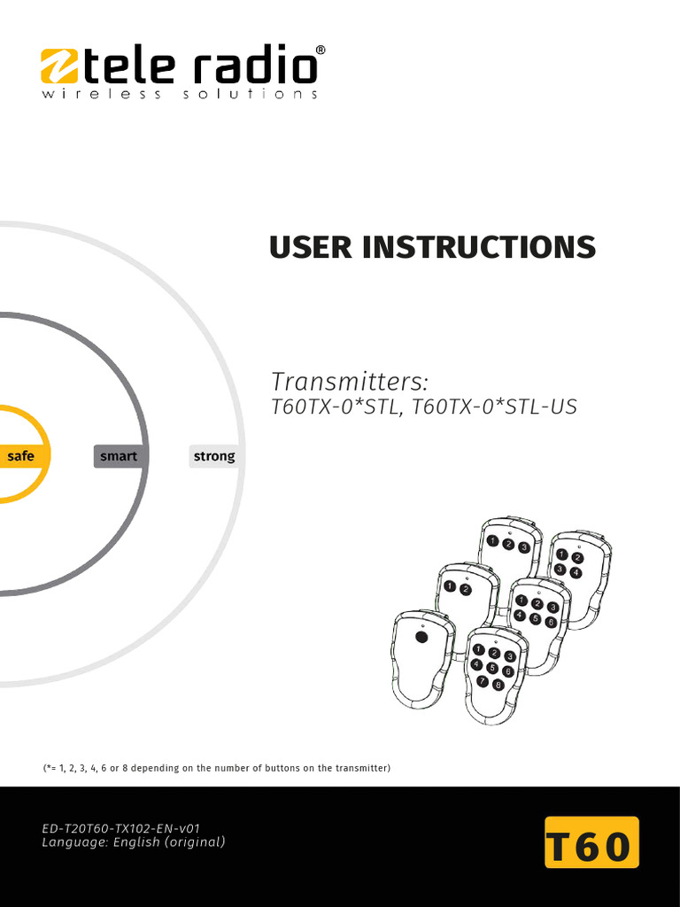 Tele Radio-T20T60-TX102-ALL-v01 | PDF | Safety | Transmitter