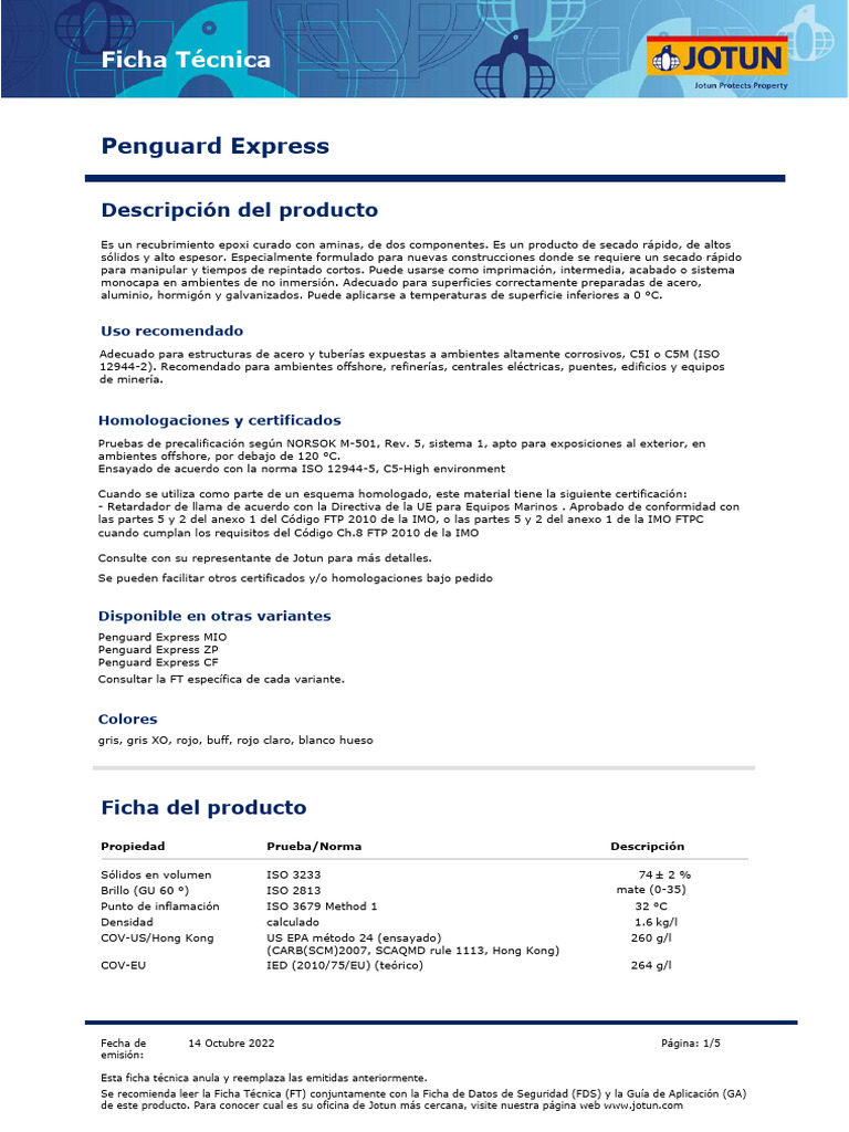 TDS 2400 Penguard Express Esp ES | PDF | Abrasivo | Hormigón
