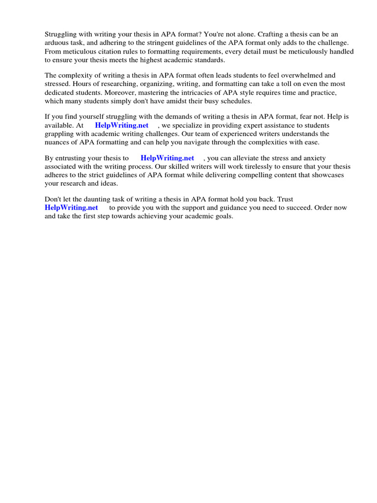 Apa Format of Thesis | PDF | Apa Style | Thesis