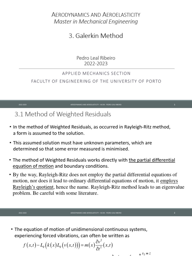Galerkin Method | Download Free PDF | Differential Equations | Equations