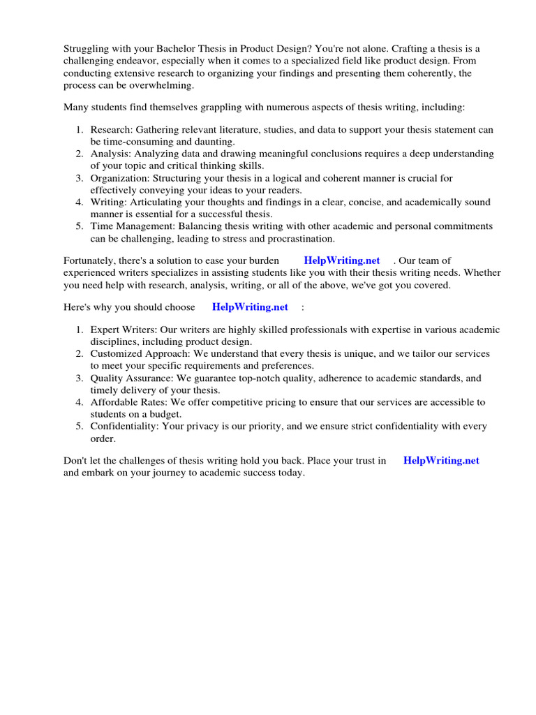 Thesis Help for Product Design Students | PDF | Thought | Thesis