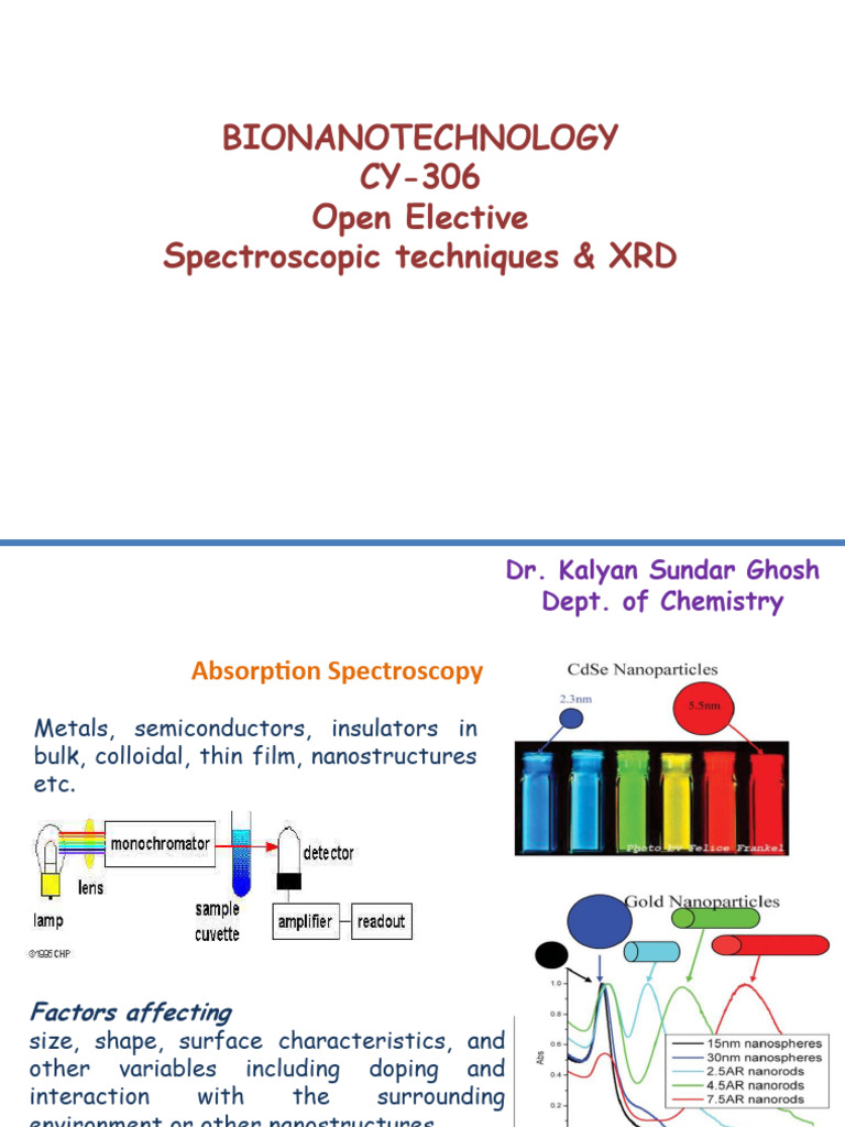 Spectroscopic Techniques - XRD | PDF | X Ray Crystallography | Diffraction
