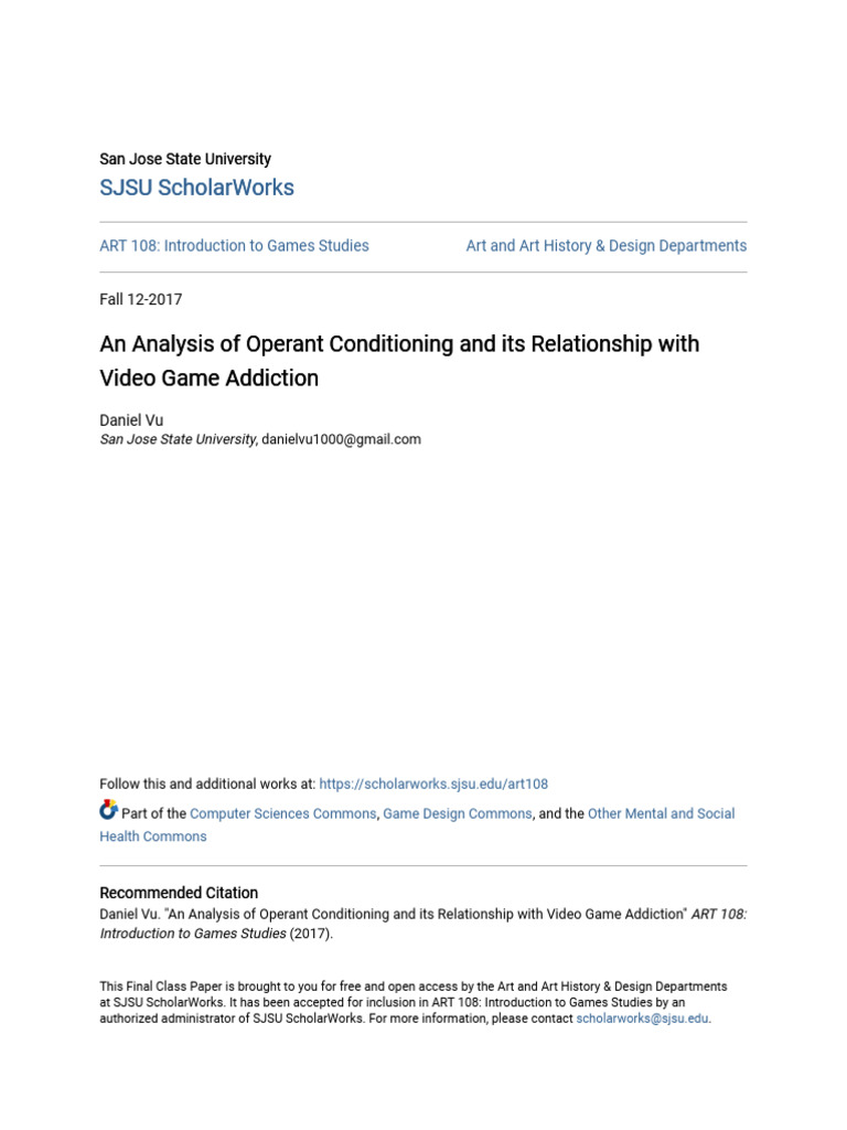 An Analysis of Operant Conditioning and Its Relationship With Vid | PDF ...