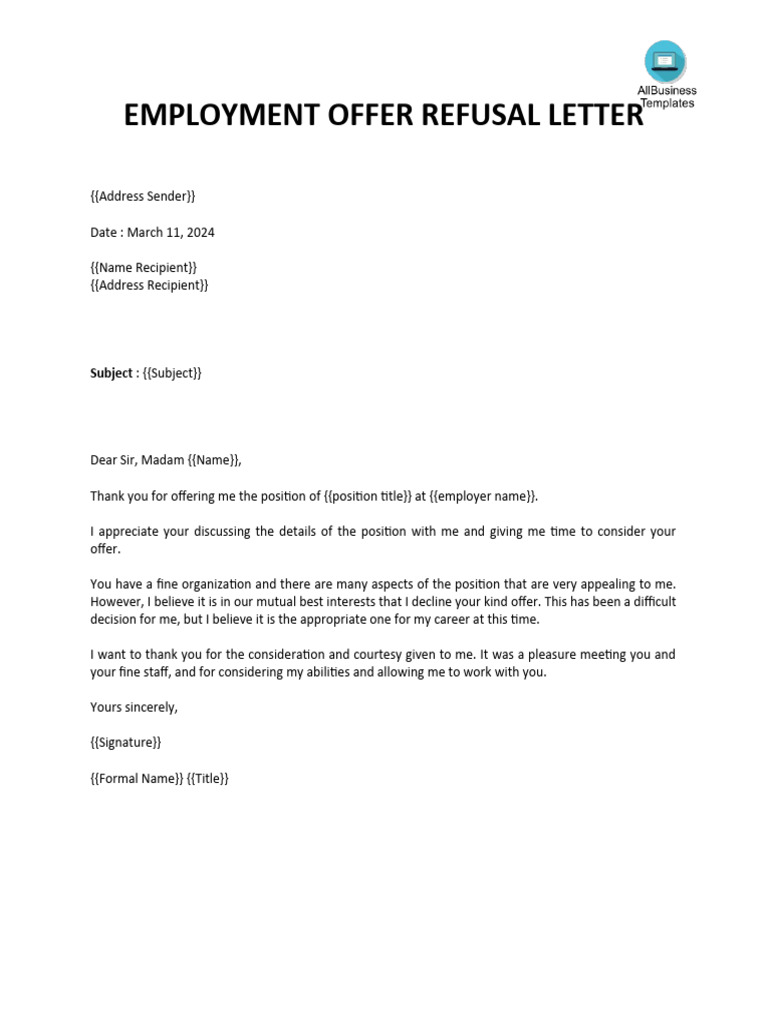 refusal_letter_sample | PDF | Employment | Salary