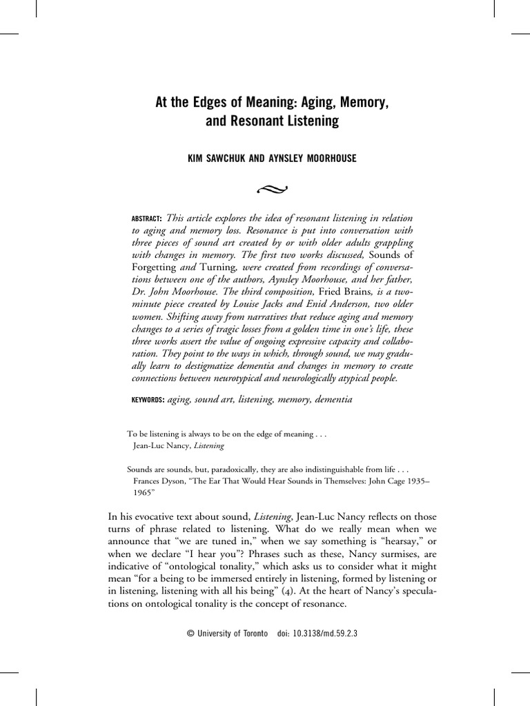 Music Memory | PDF | Sound | Memory