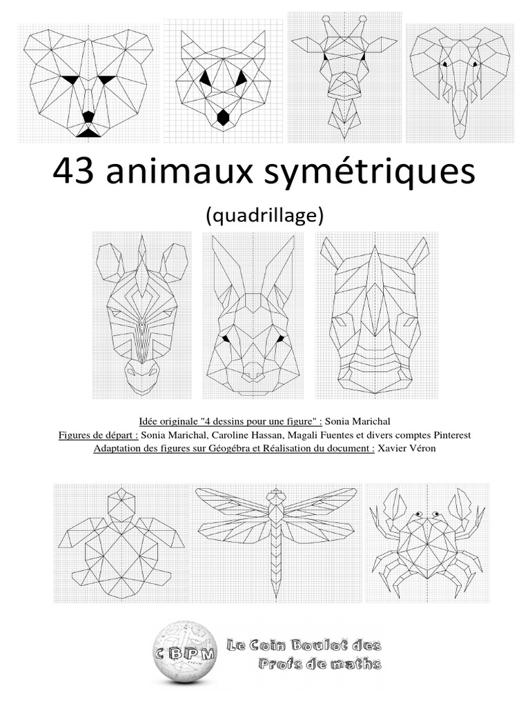43 Animaux Symétriques à Imprimer | PDF | Organismes | Mammifères