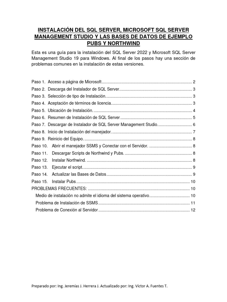 Guia para Instalar SQL 2023 | PDF