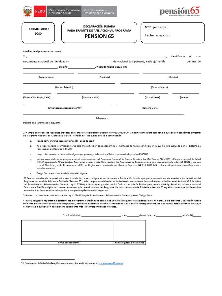 Formulario 1000 | PDF