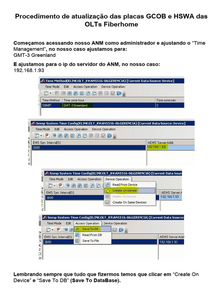 Procedimento de Atualização Das Placas GCOB e HWSA Das OLTs Fiberhome ...