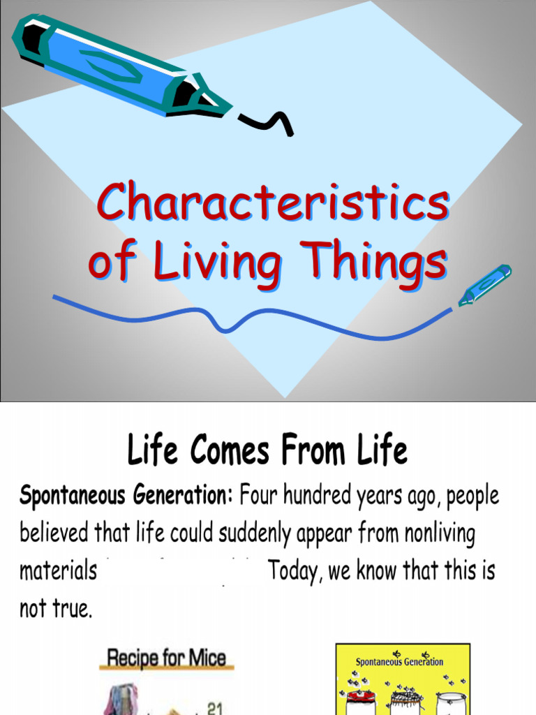 Characteristics of Living Things | PDF | Reproduction | Organisms