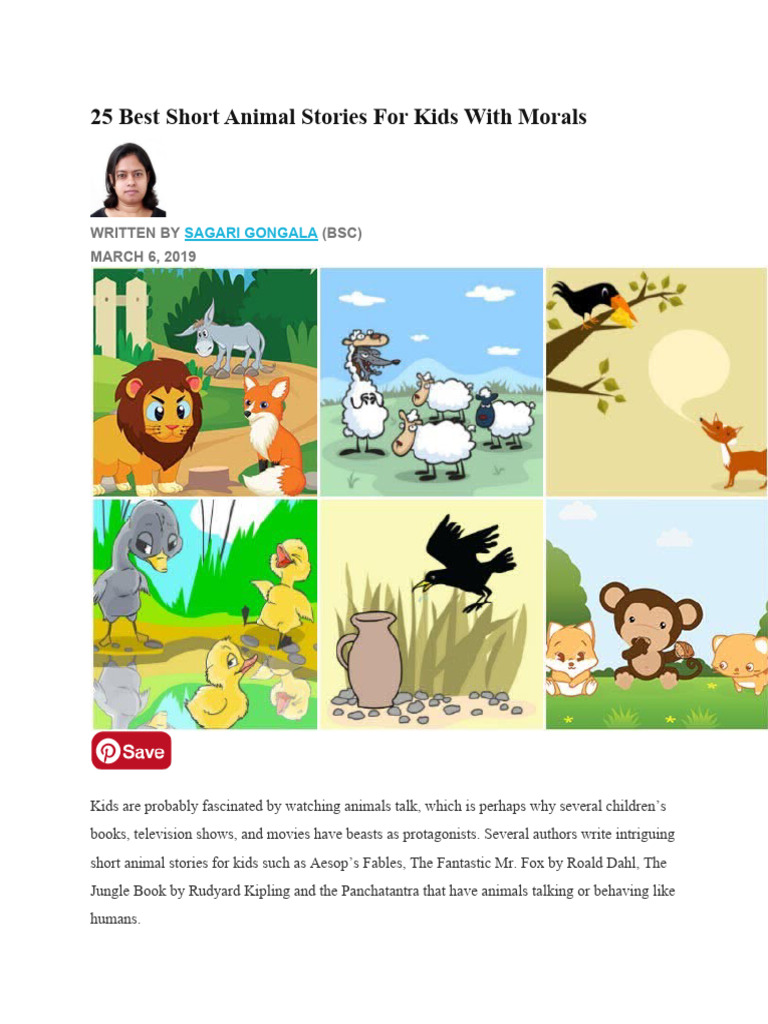 25 Best Short Animal Stories For Kids With Morals | PDF | The Jungle ...