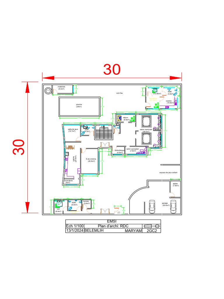 Plan d'architecture RDC détaillé | PDF