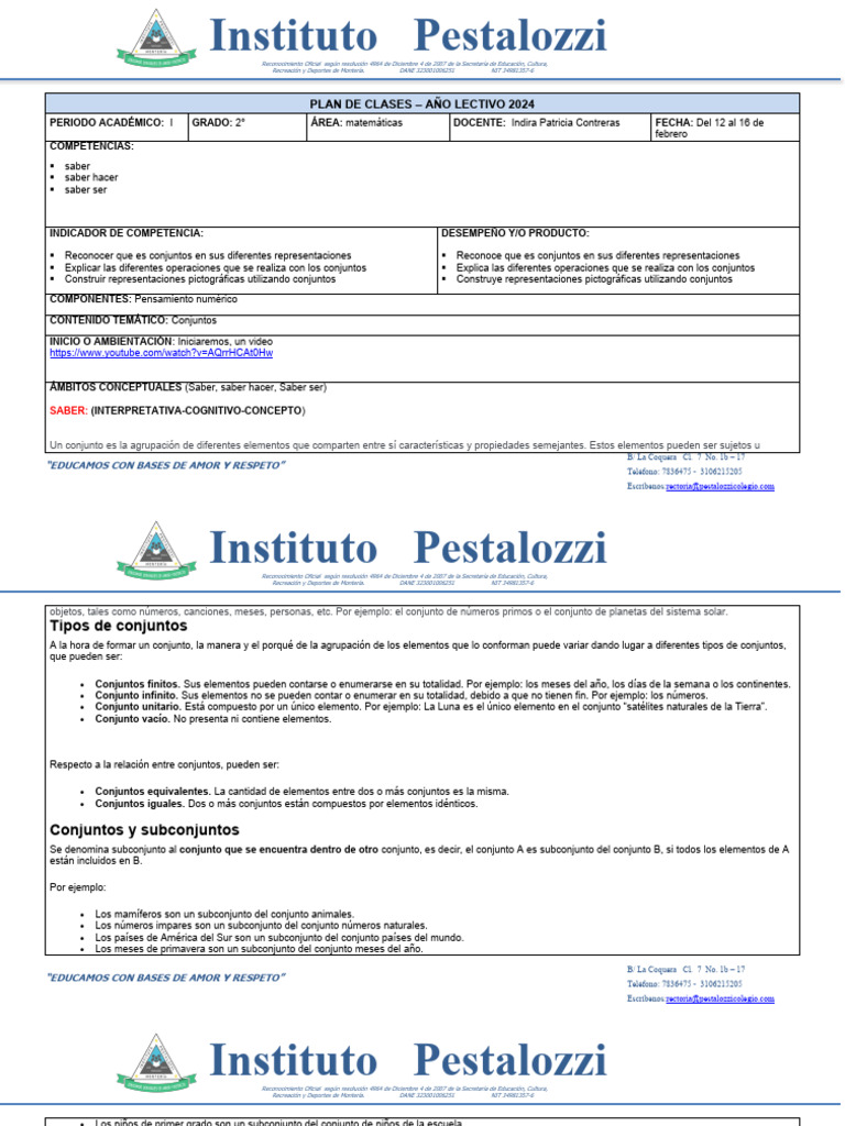 5°plan Clases Matemáticas # 3 | PDF
