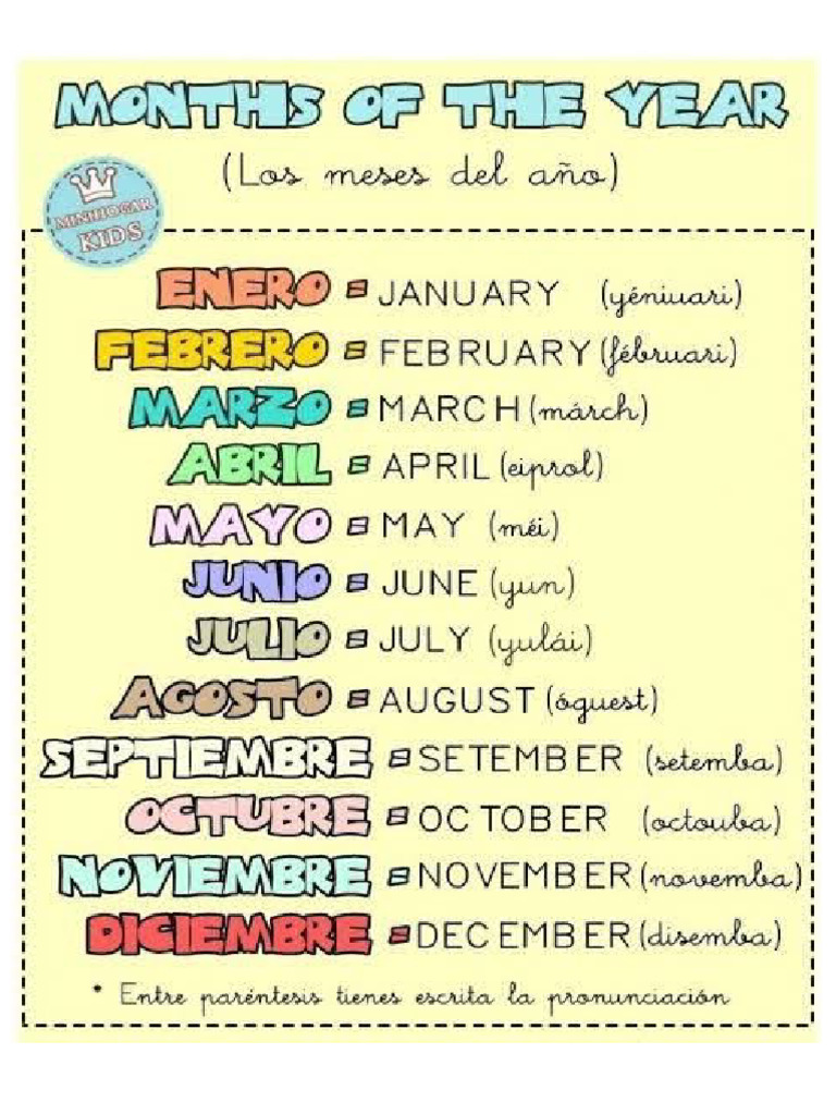 Meses Del Año | PDF
