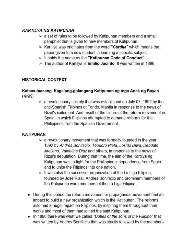 G3.kartilya NG Katipunan | PDF | Philippines