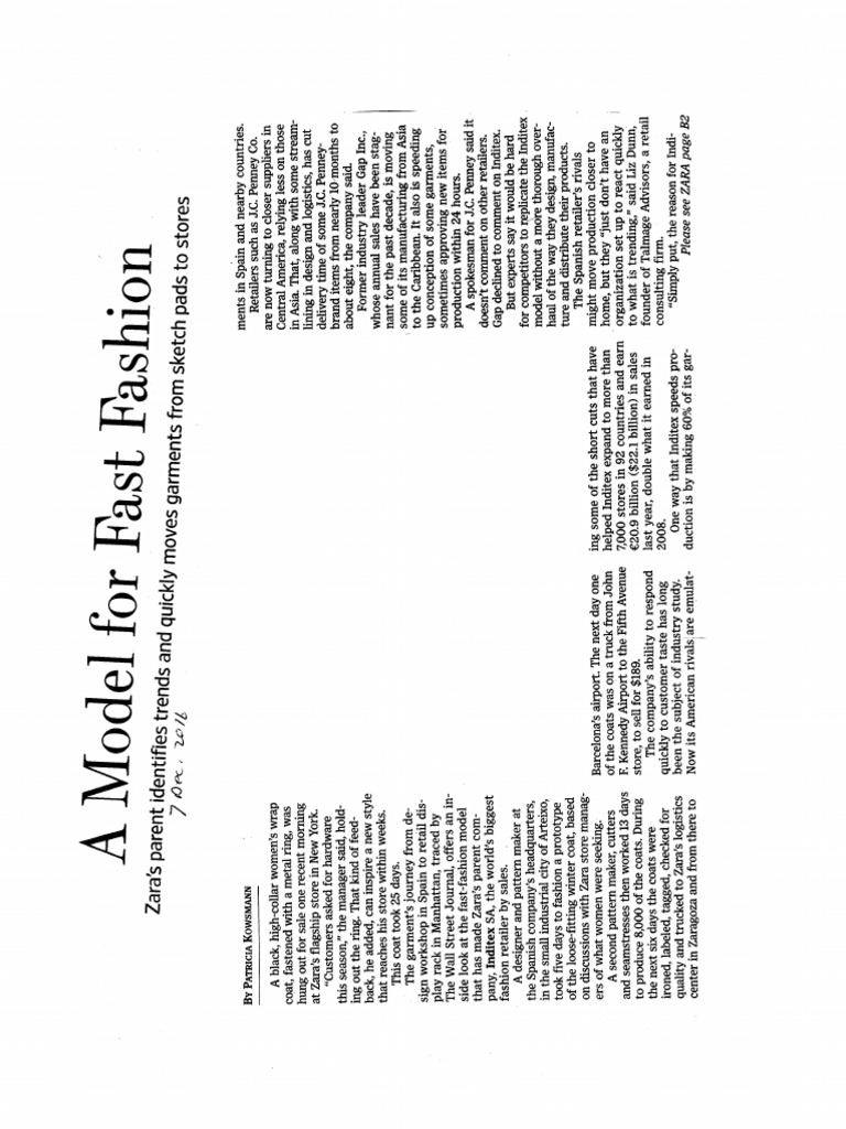 Zara's Fast-Fashion Model Origins | PDF