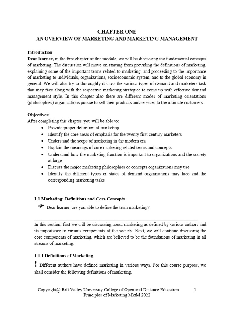 Principles of Marketing-Module Edited | Download Free PDF | Marketing ...