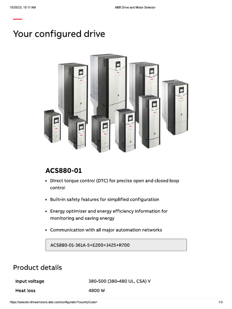 Acs880-01-361a-5 E200 J425 R700 | PDF